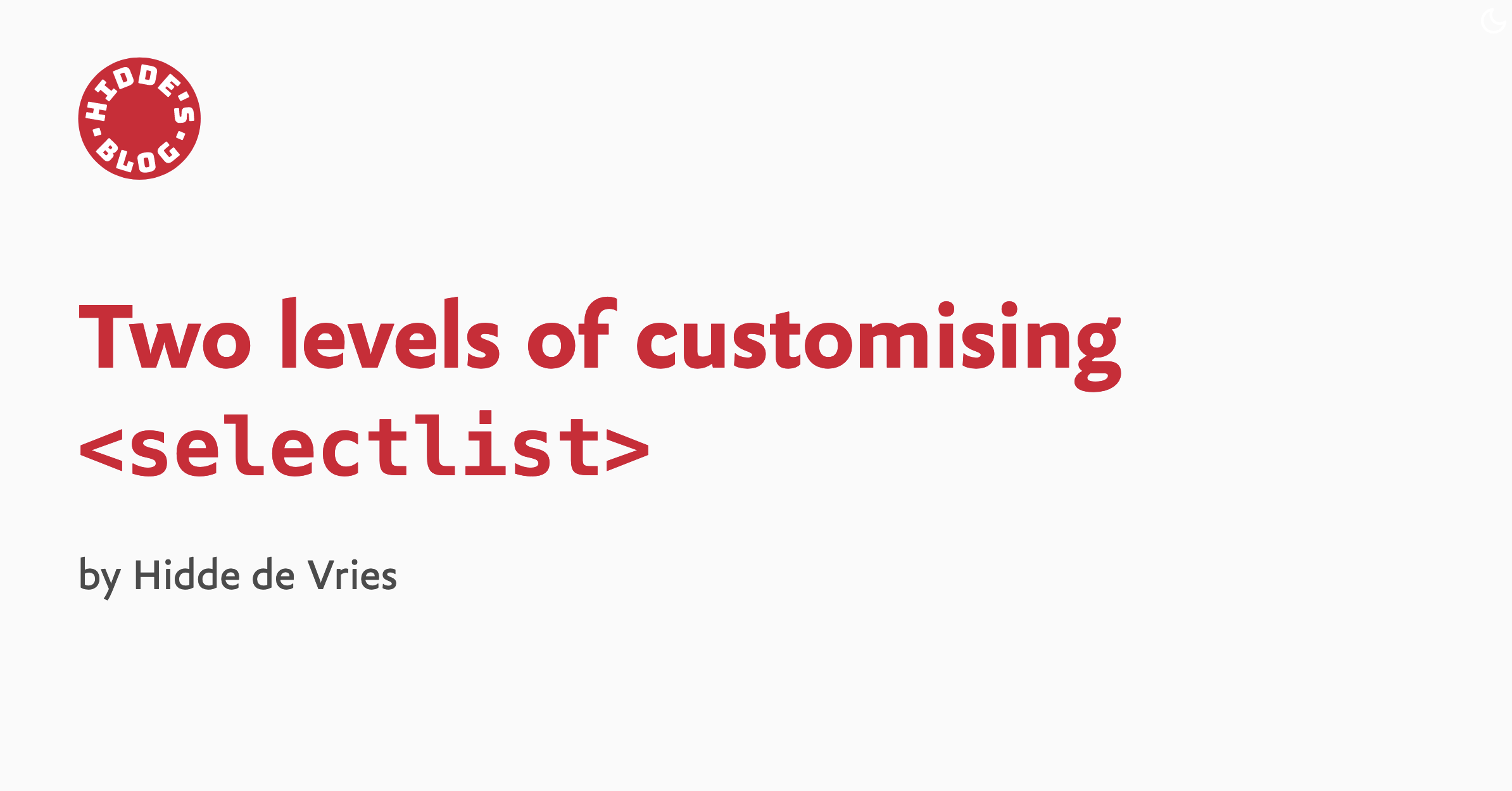 Two levels of customising | hidde.blog